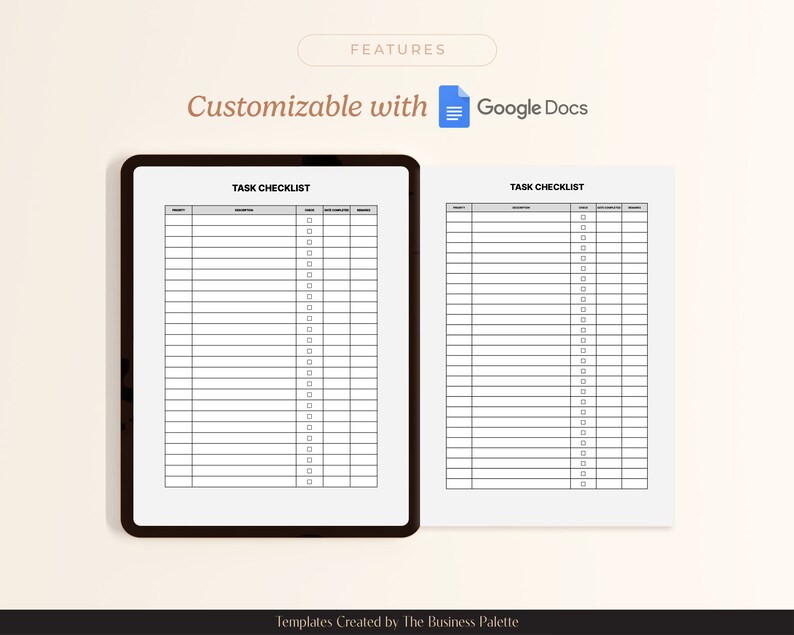Task Checklist Template | Fillable in Adobe Acrobat | Fully ...
