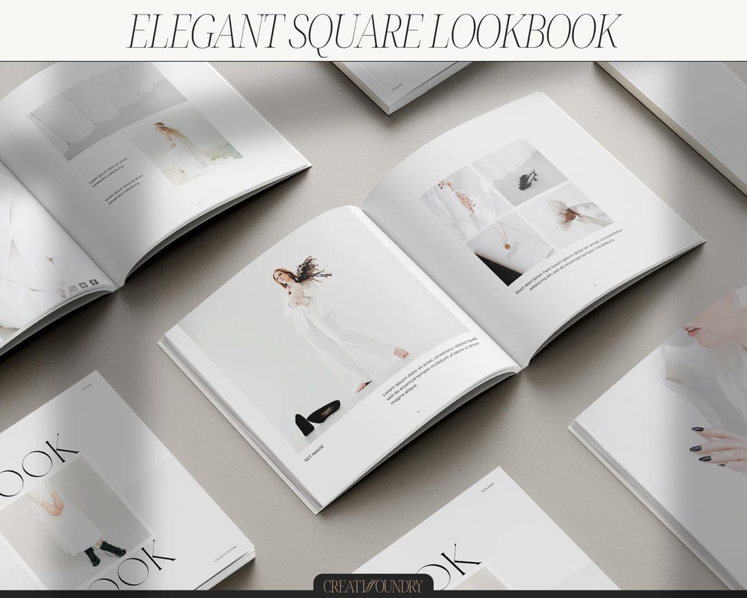 Elegant Lookbook | Square Digital Magazine | 20 Pages Canva Templates ...