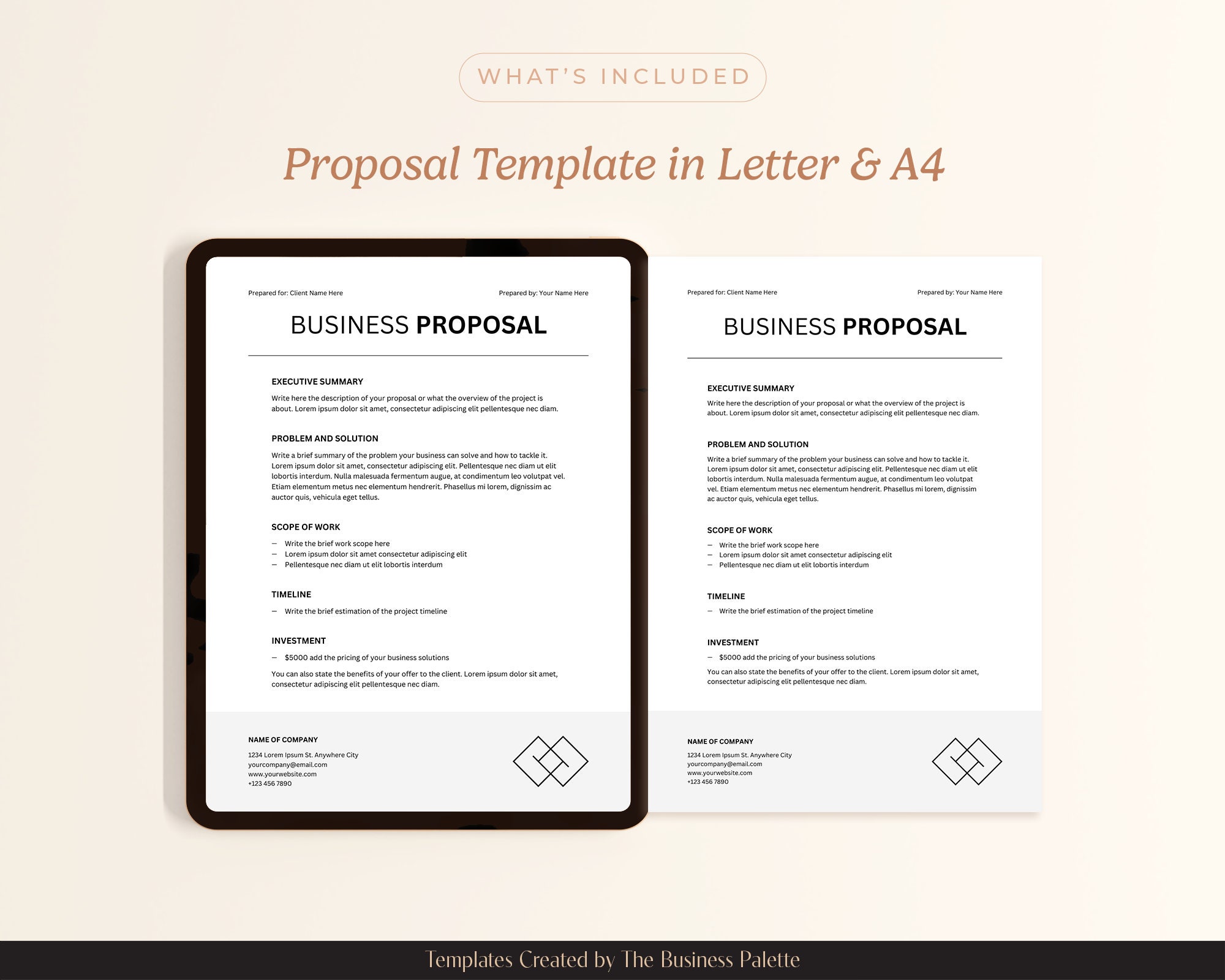 Business Proposal | Customizable in Canva | Letter & A4 Sizes ...