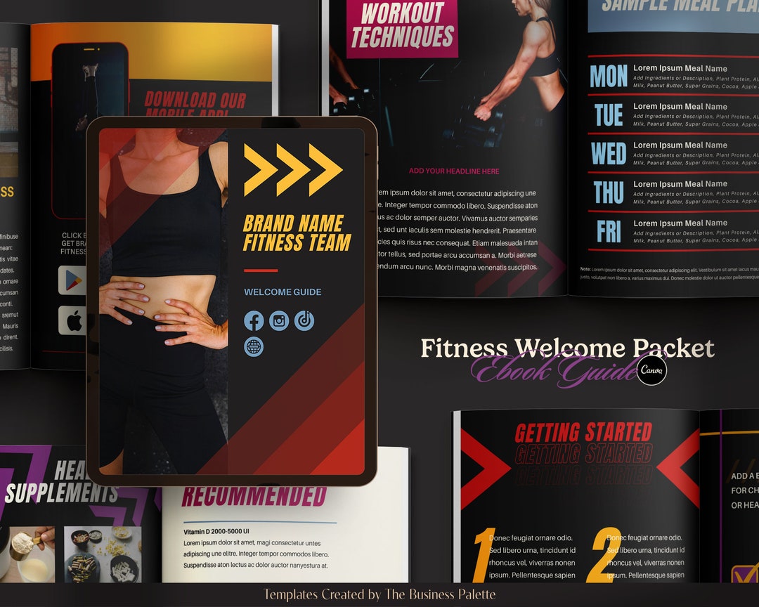 Vibrant Fitness Welcome Packet | Canva Templates | 24 Pages | Letter ...