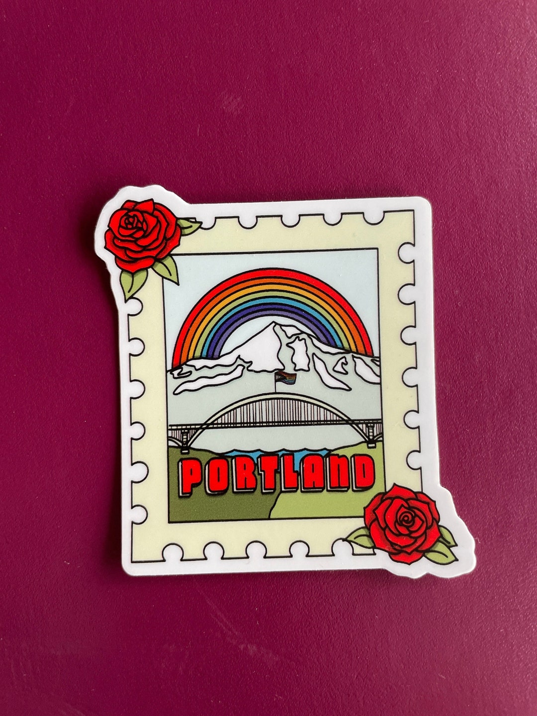 Portland Oregon Decorative Postage Stamp Sticker Pacific - Etsy