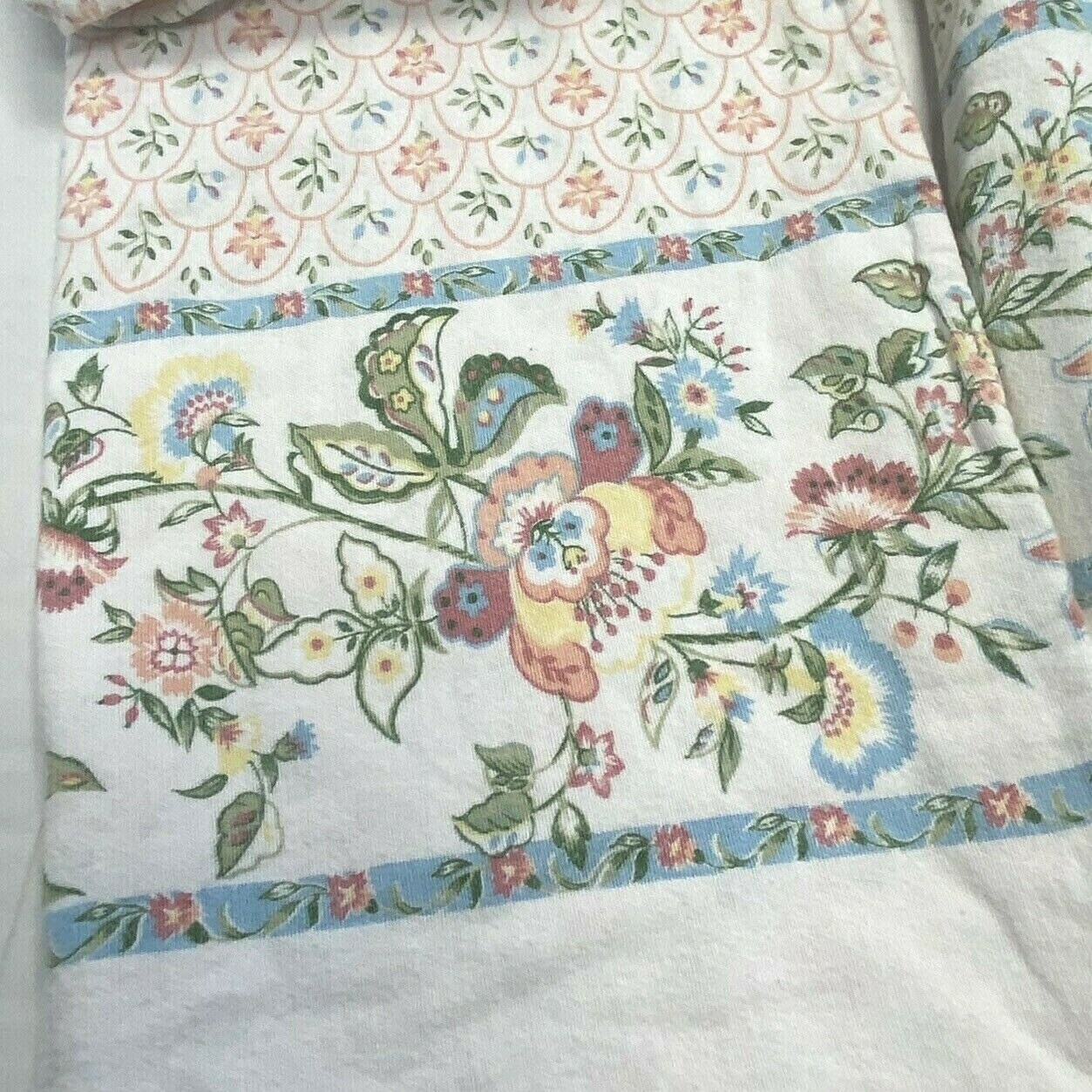 Vintage Floral Flannel Twin Sheet Set: 1990s Spiegel Portugal Cotton ...