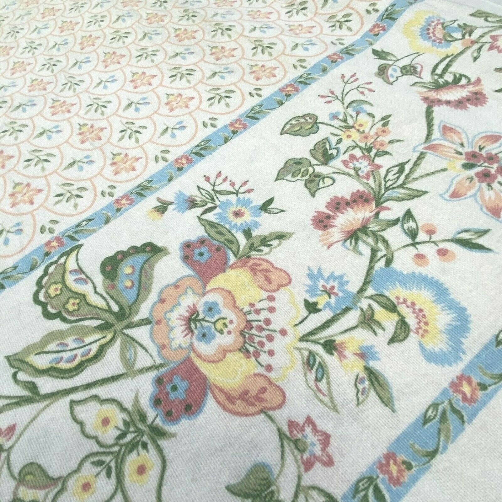 Vintage Floral Flannel Twin Sheet Set: 1990s Spiegel Portugal Cotton ...