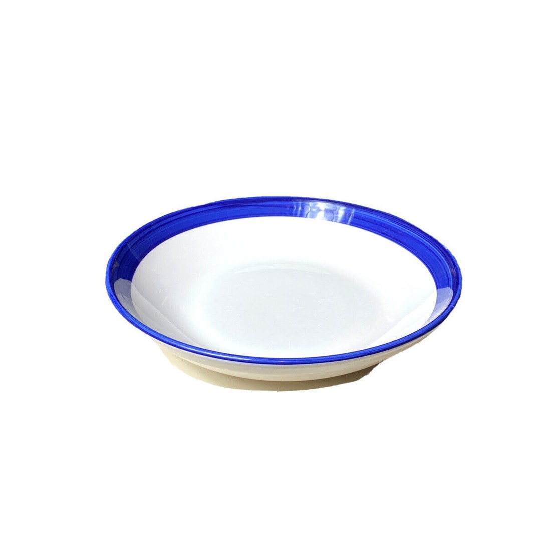 Over and Back Italy Large Pasta Serving Bowl Platter Blue Border Rim ...