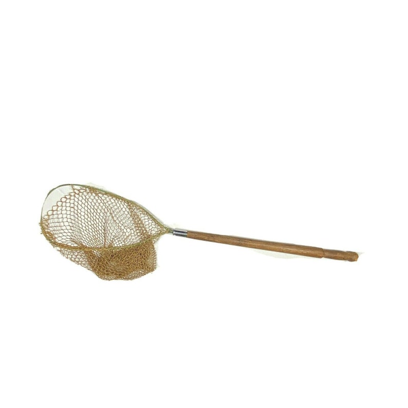 Vintage Fishing Net: Wooden Handle Fisherman's Skimmer, Antique Decor ...