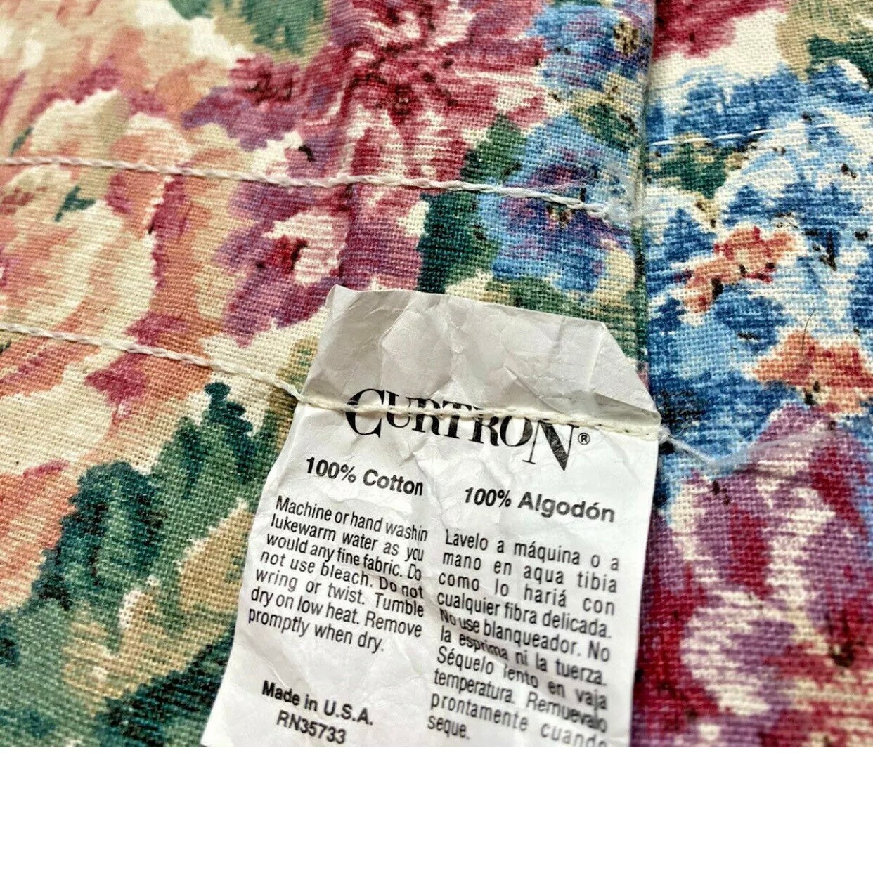 2 Vintage 1980s Curtron Luxury Fabric Valances Curtains Floral Flower ...