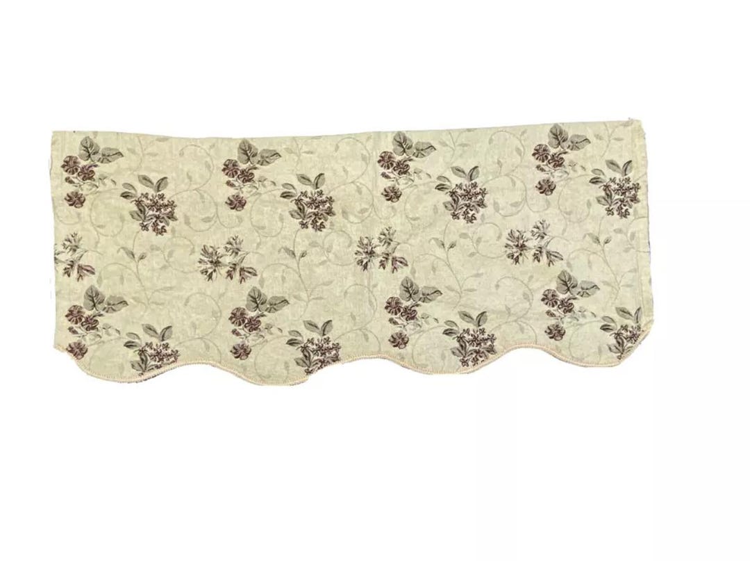 Vintage Floral Print Valance: Woven Tapestry Style Window Decor - Etsy