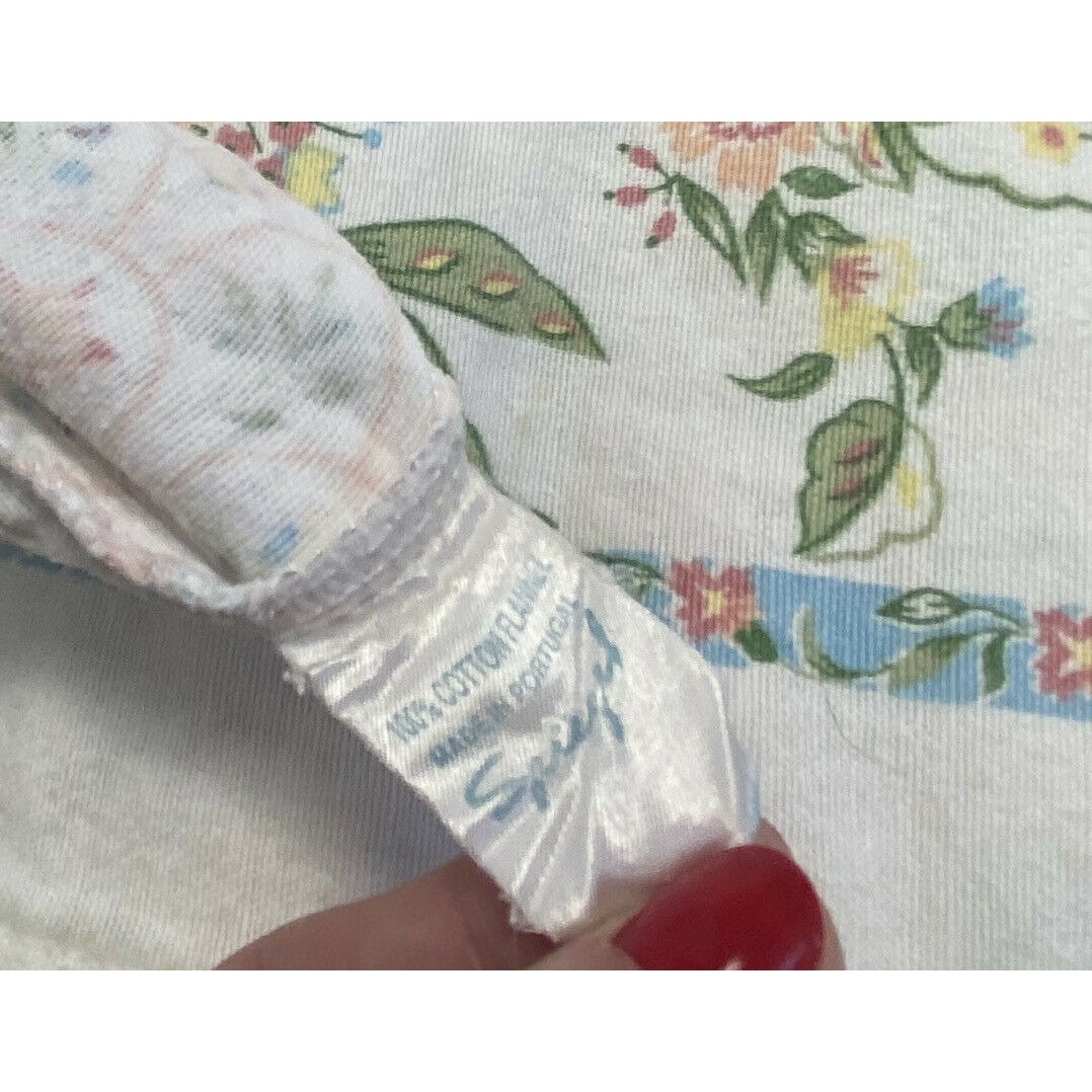 Vintage Floral Flannel Twin Sheet Set: 1990s Spiegel Portugal Cotton ...