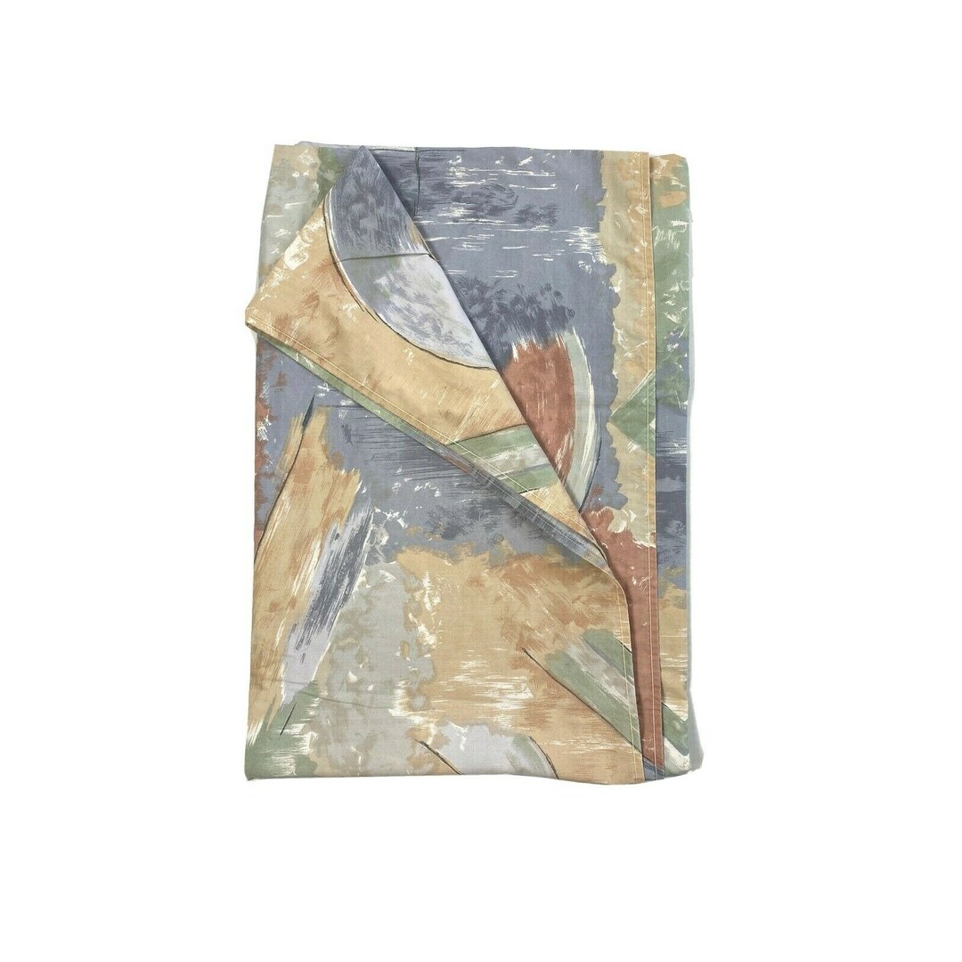 Vintage 70s Dan River Twin Flat Sheet: Abstract Cotton Blend Bedding - Etsy