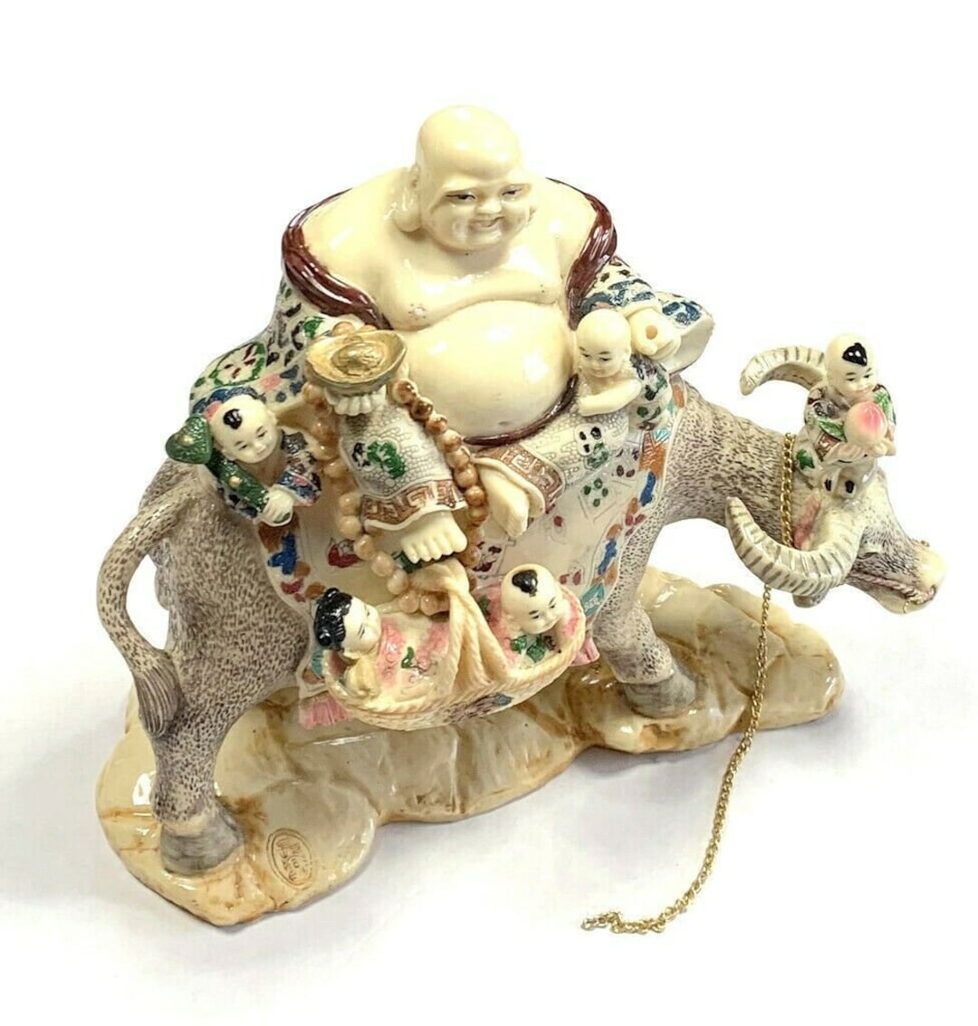 Rare Buddha Cow Children Statue Figurine Religious Decor Wealth ...