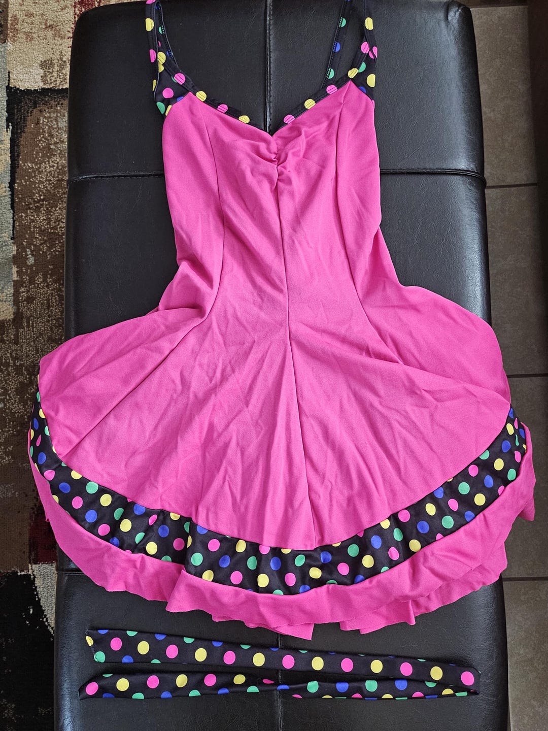 Curtain Call Costumes Pink and Black Polka Dot Dance Costume With ...