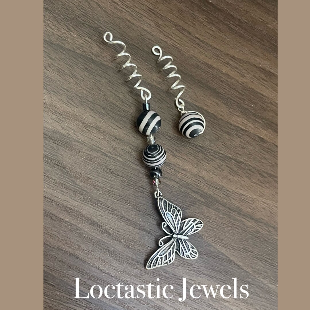 Silver Butterfly Microloc Jewelry - Etsy