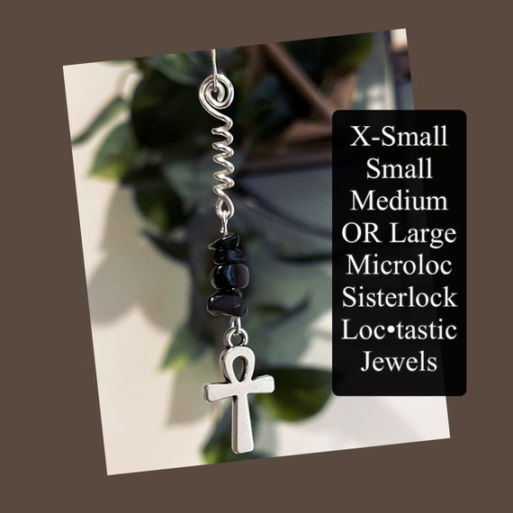 Ankh With Black Obsidian Sisterlock Microloc Jewelry - Etsy