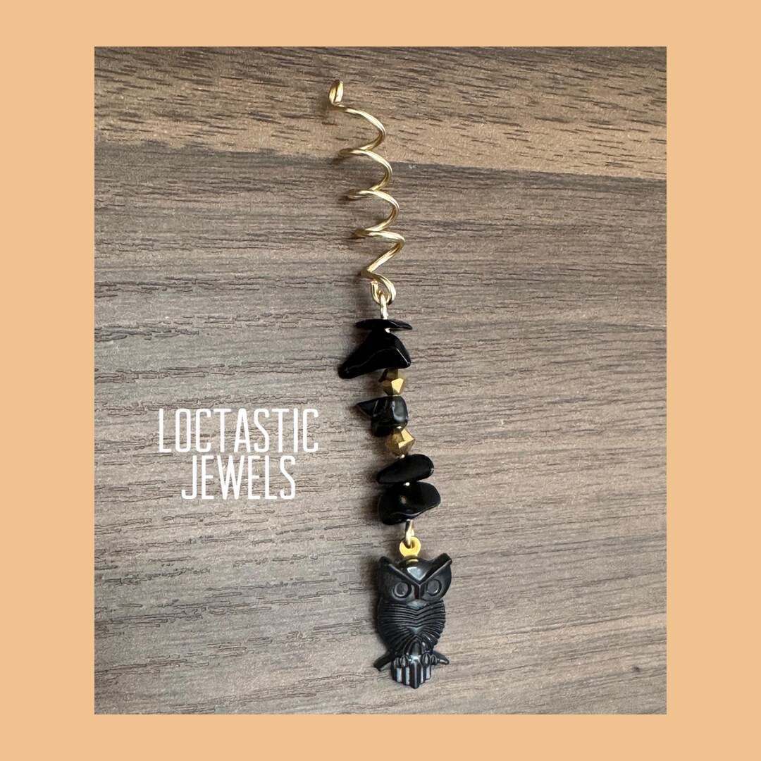 Sisterlock/microloc Jewelry With Obsidian and Black Owl - Etsy