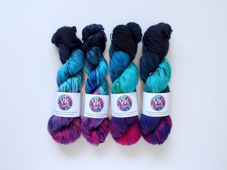 Hand Dyed Yarn - Galaxy - on Cotton or Wool Bases. - Etsy