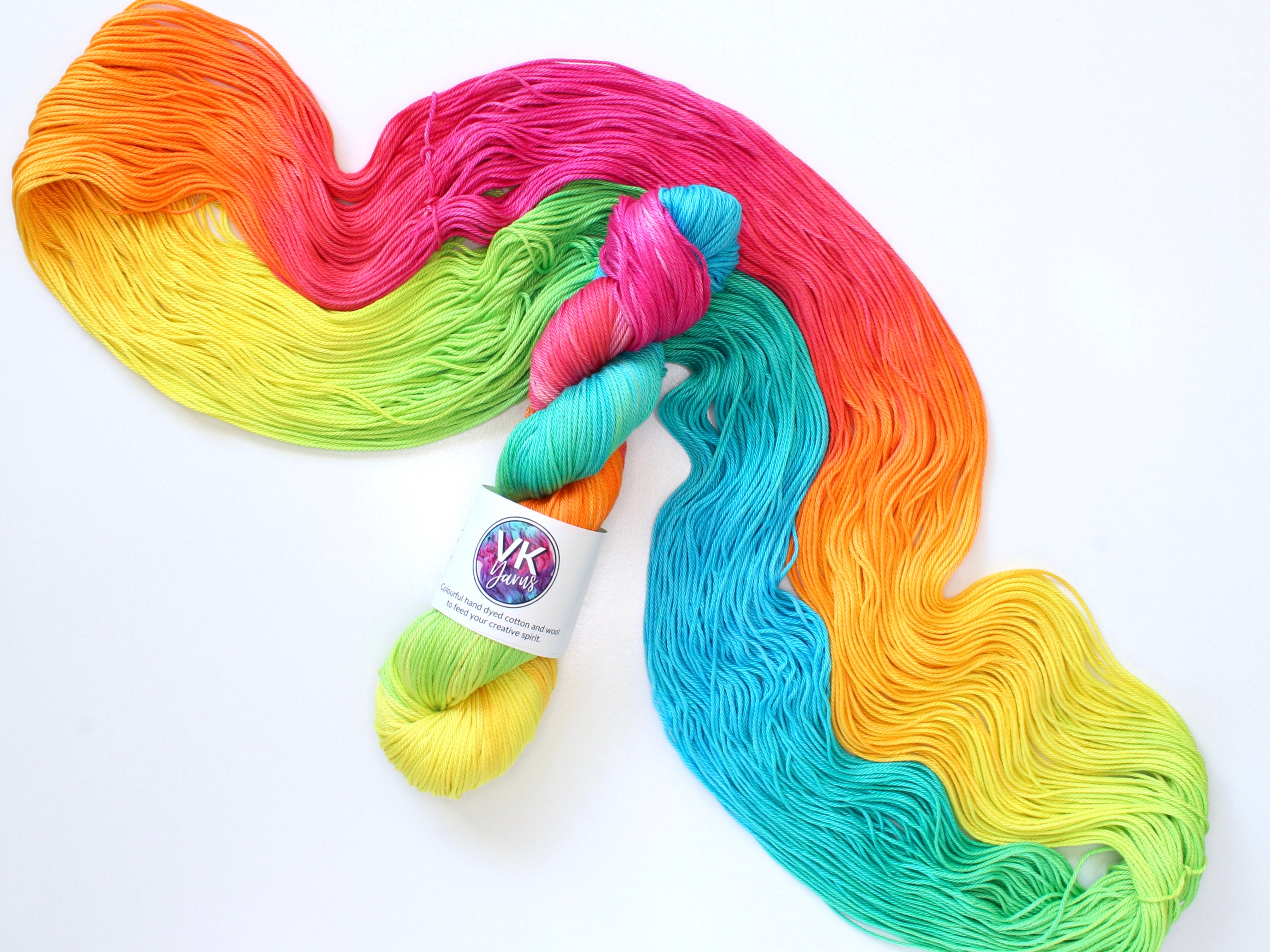 Hand Dyed Yarn - Summer Rainbow - on Cotton or Wool Bases. - Etsy Australia