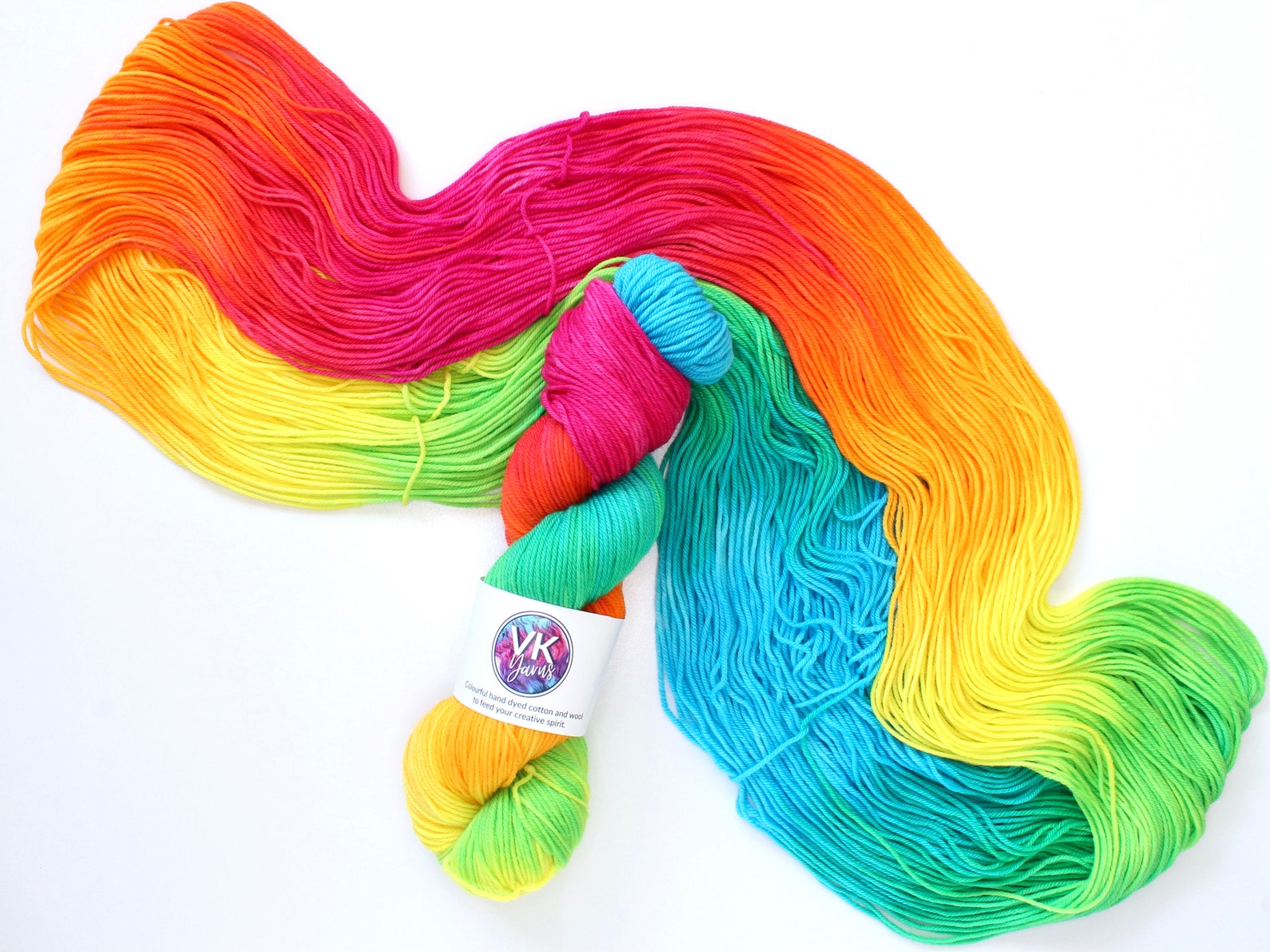 Hand Dyed Yarn - Summer Rainbow - on Cotton or Wool Bases. - Etsy Australia