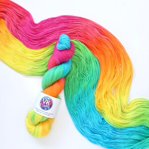 Hand Dyed Yarn Summer Rainbow on Cotton or Wool bases. | Etsy