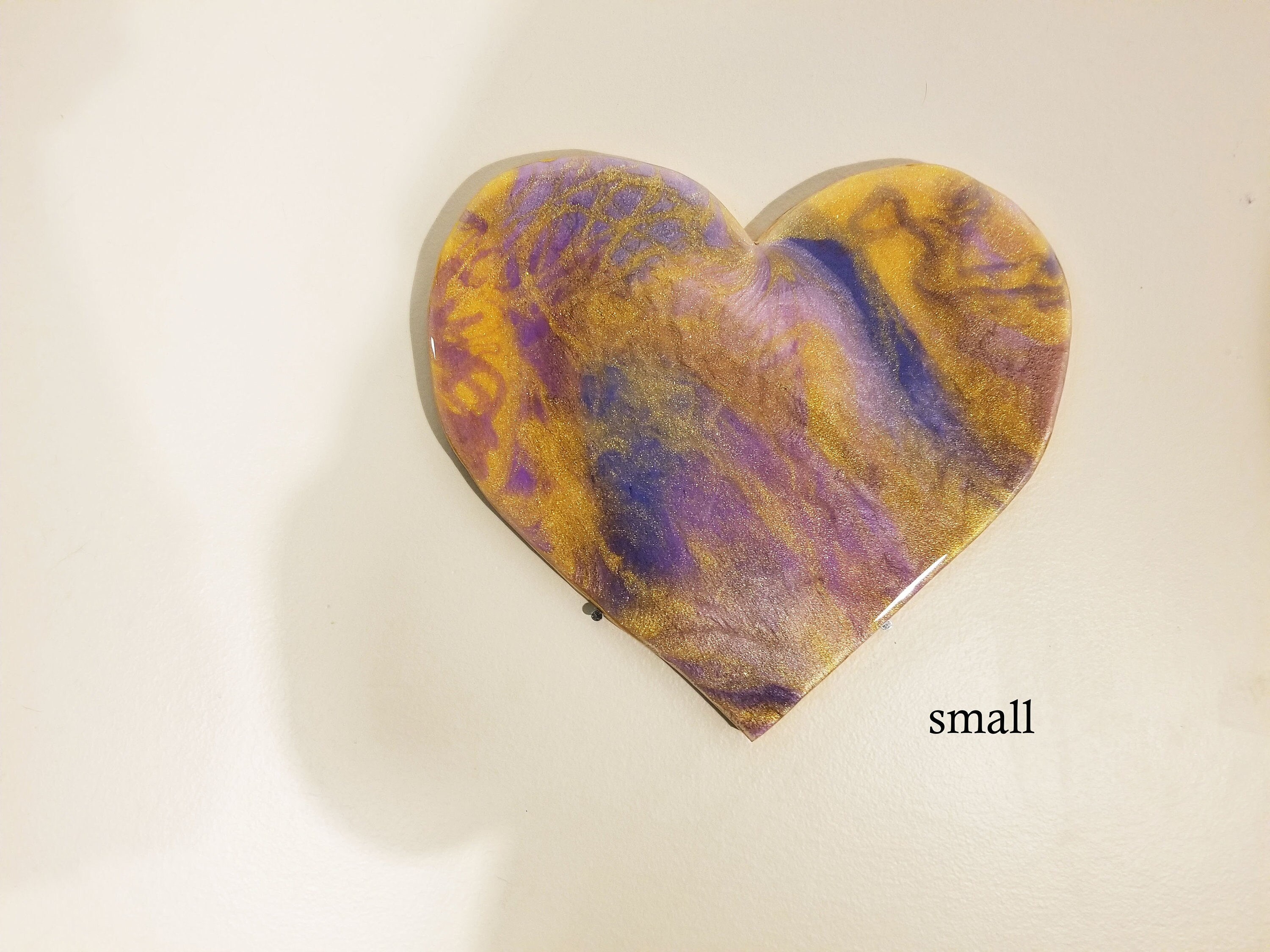 Resin Heart on 1/2 Inch Thick MDF Board With Top Coat of Resin Small ...