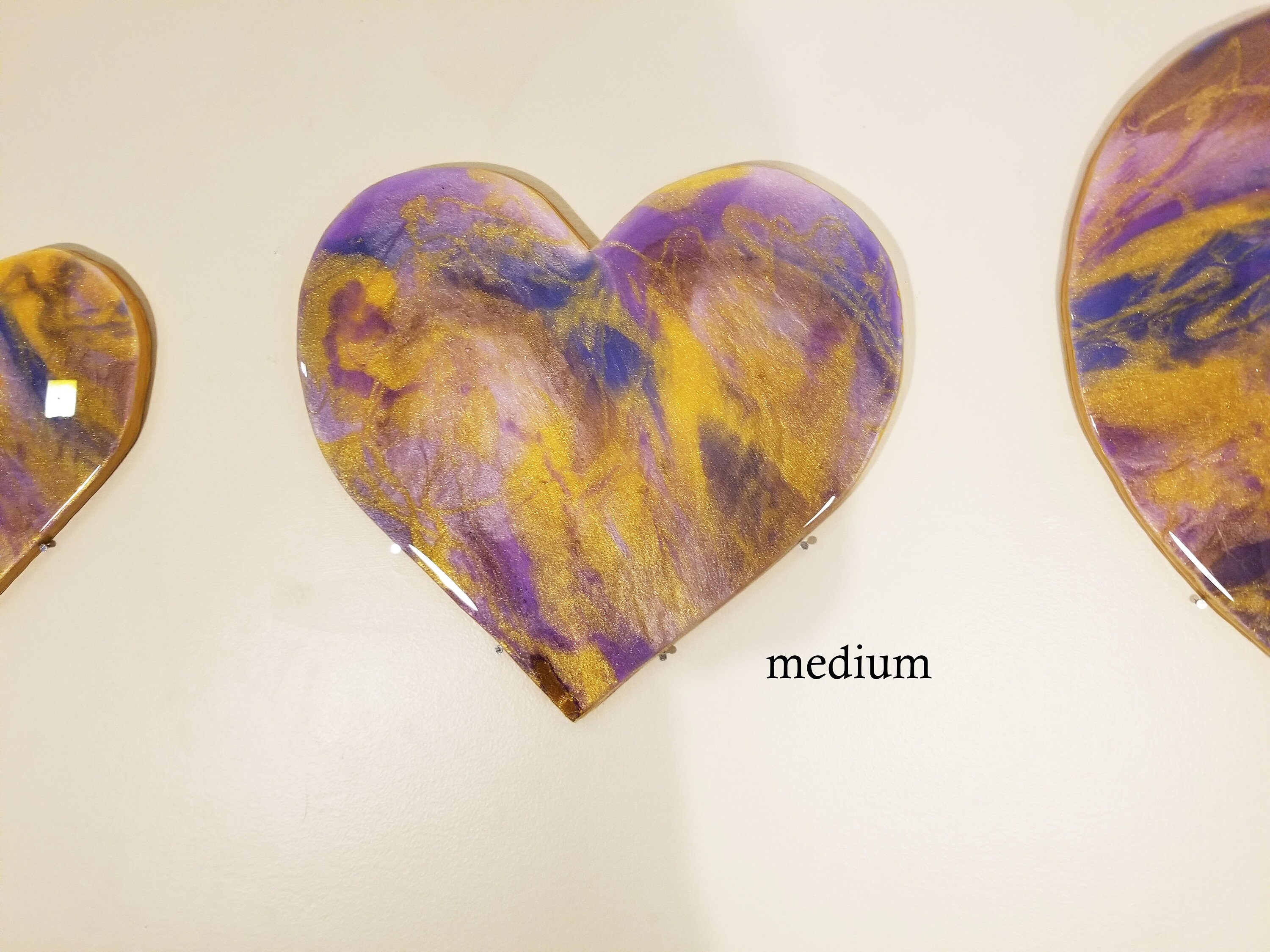 Resin Heart on 1/2 Inch Thick MDF Board With Top Coat of Resin Small ...