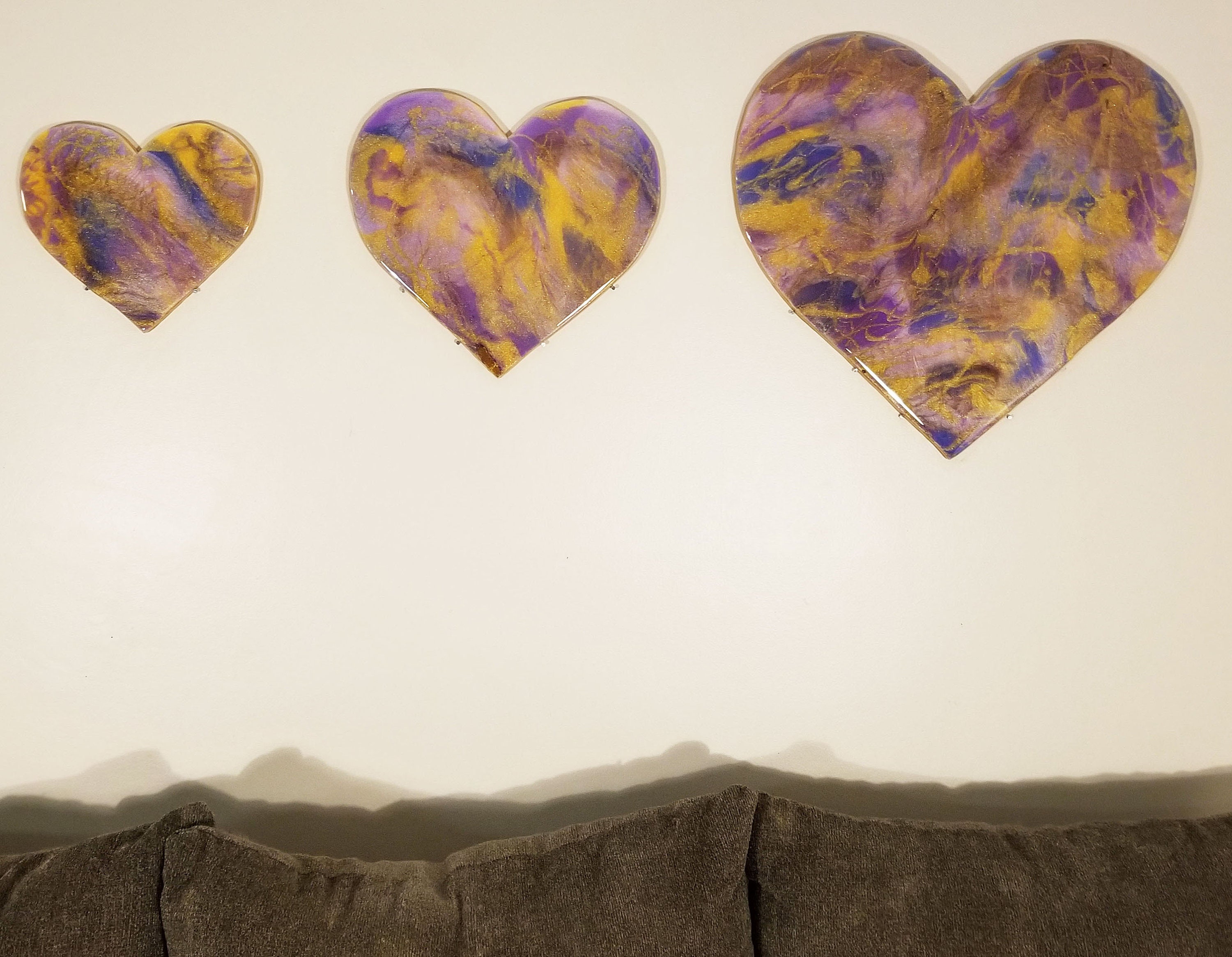 Resin Heart on 1/2 Inch Thick MDF Board With Top Coat of Resin Small ...