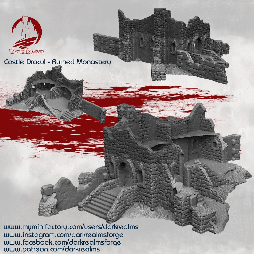 Castle Dracul Ruined Monastery Dnd / Dungeons and Dragons - Etsy