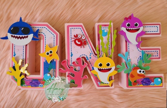 Baby Shark Letters Baby Shark Birthdaybaby Shark | Etsy
