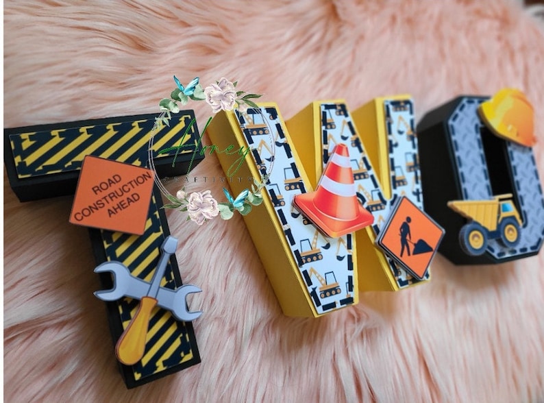 Construction Theme Birthday Construction Letters - Etsy