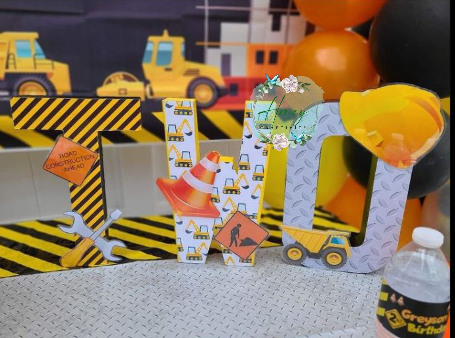 Construction Theme Birthday Construction Letters | Etsy