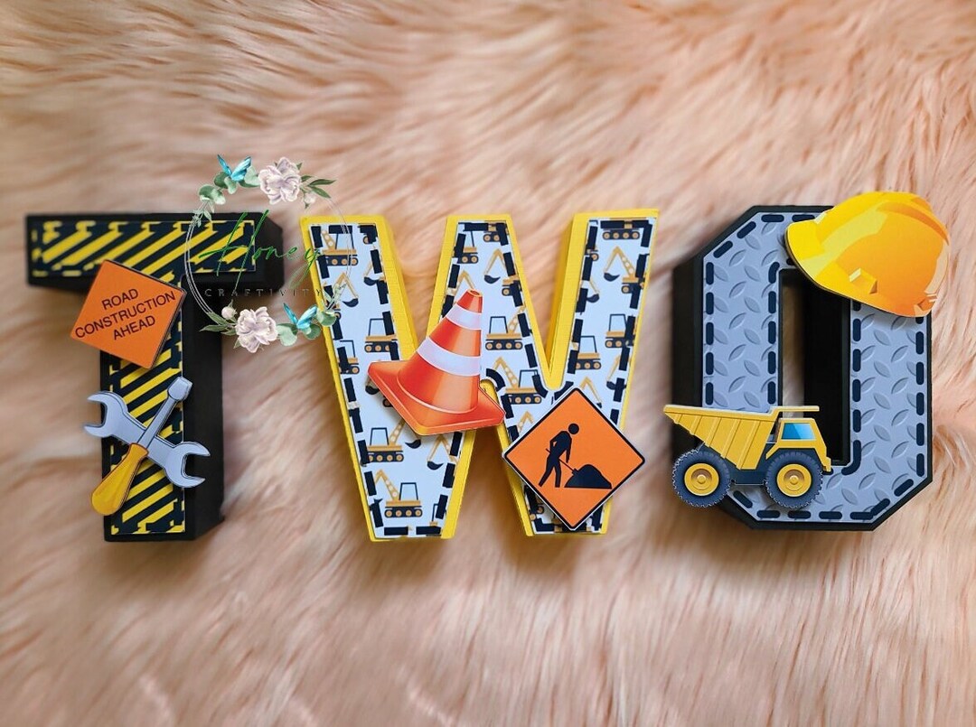 Construction Theme Birthday, Construction Letters, Construction ...
