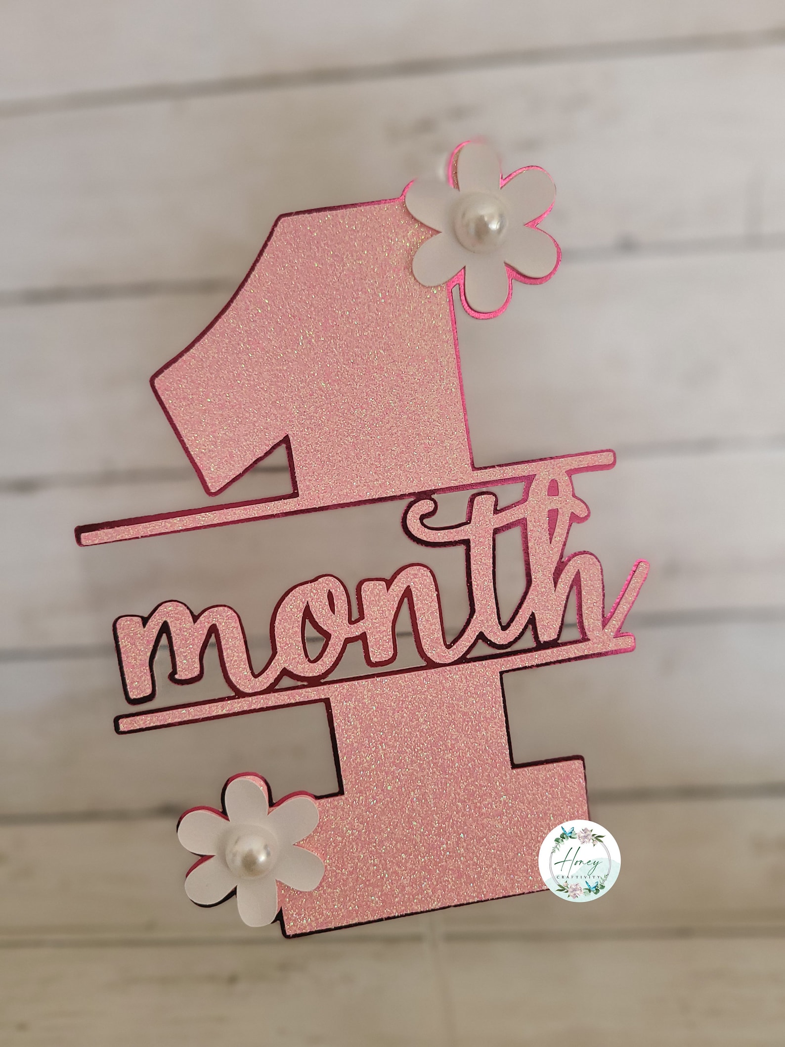Baby Months Birthday Cake Topper, Baby Monthly Milestone, Baby Girl ...
