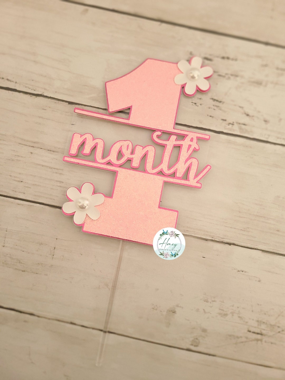 Baby Months Birthday Cake Topper, Baby Monthly Milestone, Baby Girl ...