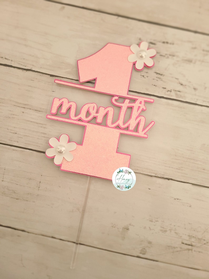Baby Months Birthday Cake Topper, Baby Monthly Milestone, Baby Girl ...