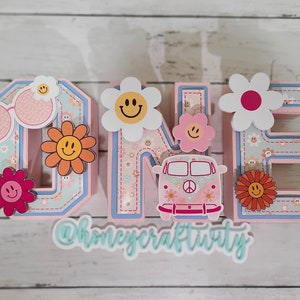 Groovy 3D Letters, Hippie 3D Letters, Groovy One, Groovy Decoration ...