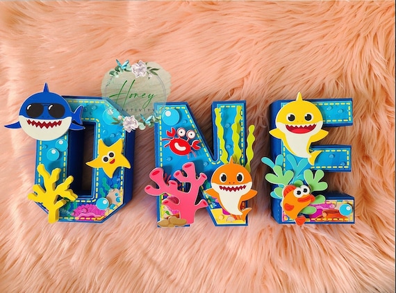 Baby Shark Letters Baby Shark Birthdaybaby Shark - Etsy