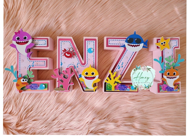 Baby Shark Letters Baby Shark Birthdaybaby Shark | Etsy