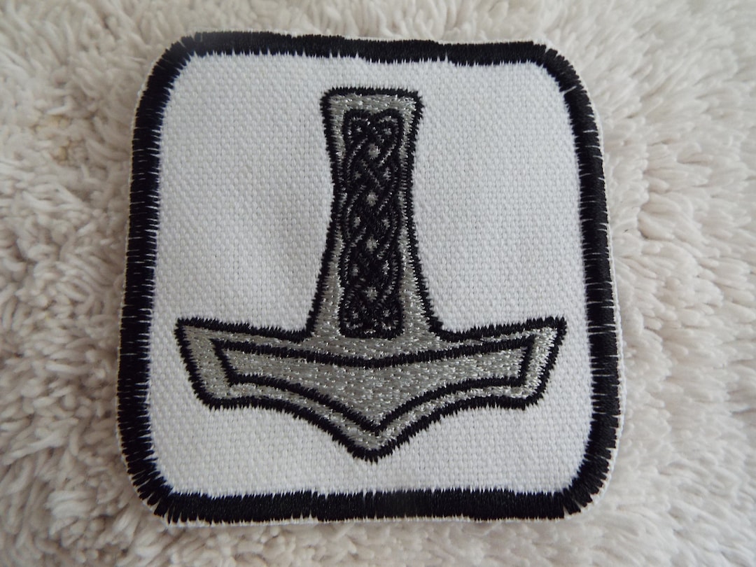 Norse Thor's Hammer Embroidered Iron on Patch - Etsy