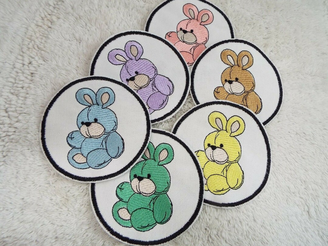 Easter Bunny Rabbit Stuffed Animal Embroidered Iron-on Patch - Etsy