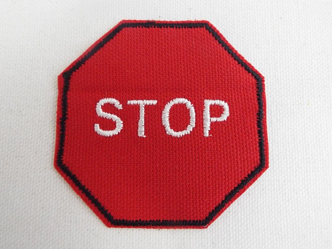 Stop Sign Embroidery Iron-on Patch - Etsy