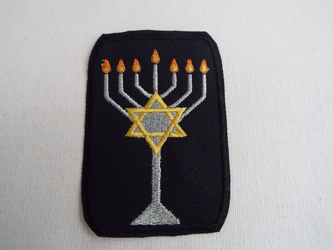 Seven Candle Menorah Embroidery Iron-on Patch - Etsy