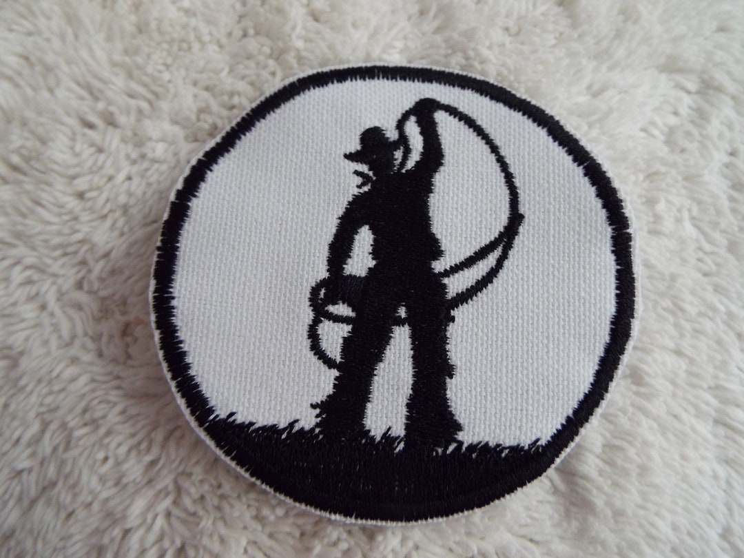 Western Lariat Lasso Roping Cowboy Silhouette Embroidered Iron on Patch ...