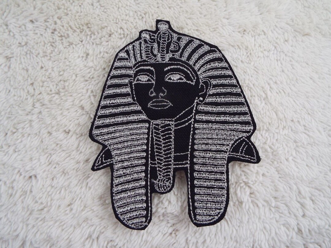 Egyptian King Tut Pharaoh Embroidered Iron-on Patch - Etsy