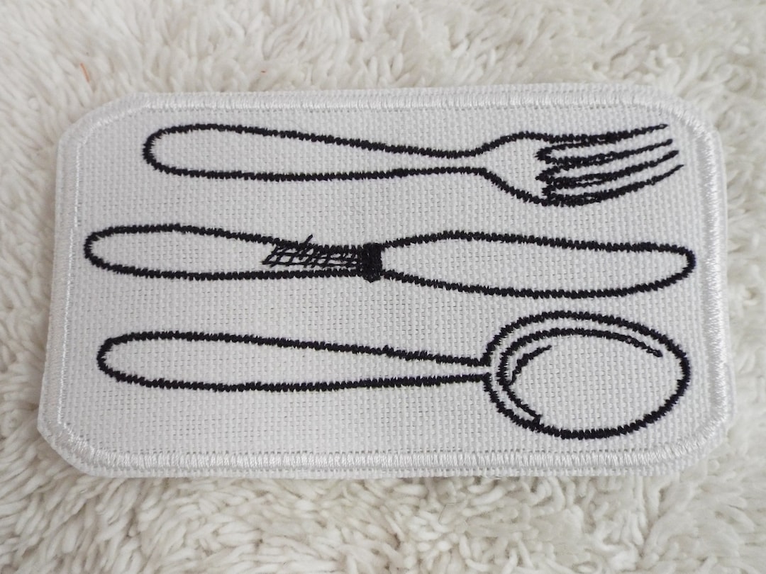 Silverware Spoon Knife Fork Embroidery Iron-on Patch - Etsy