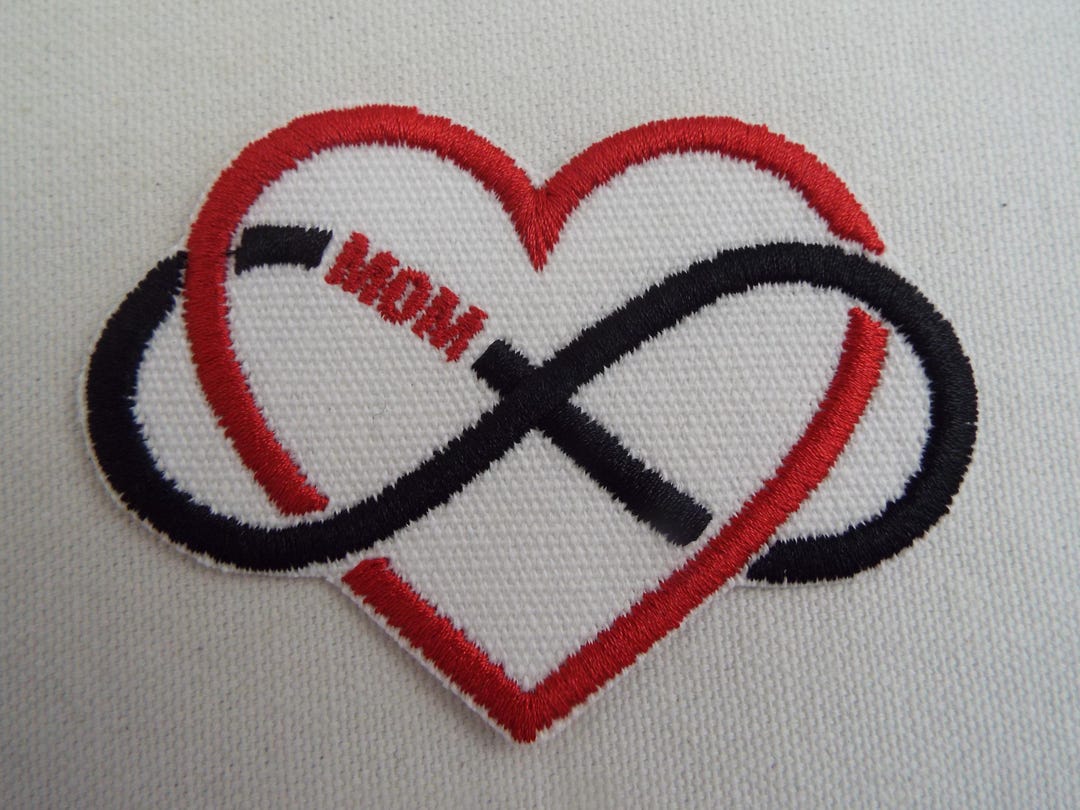 Mom Infinity Heart Embroidery Iron-on Patch - Etsy