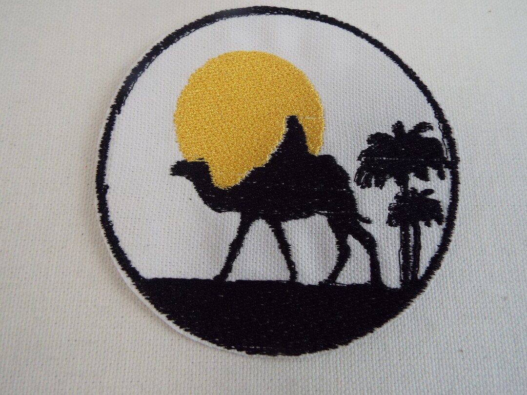 Camel Sunset Embroidery Iron-on Patch - Etsy