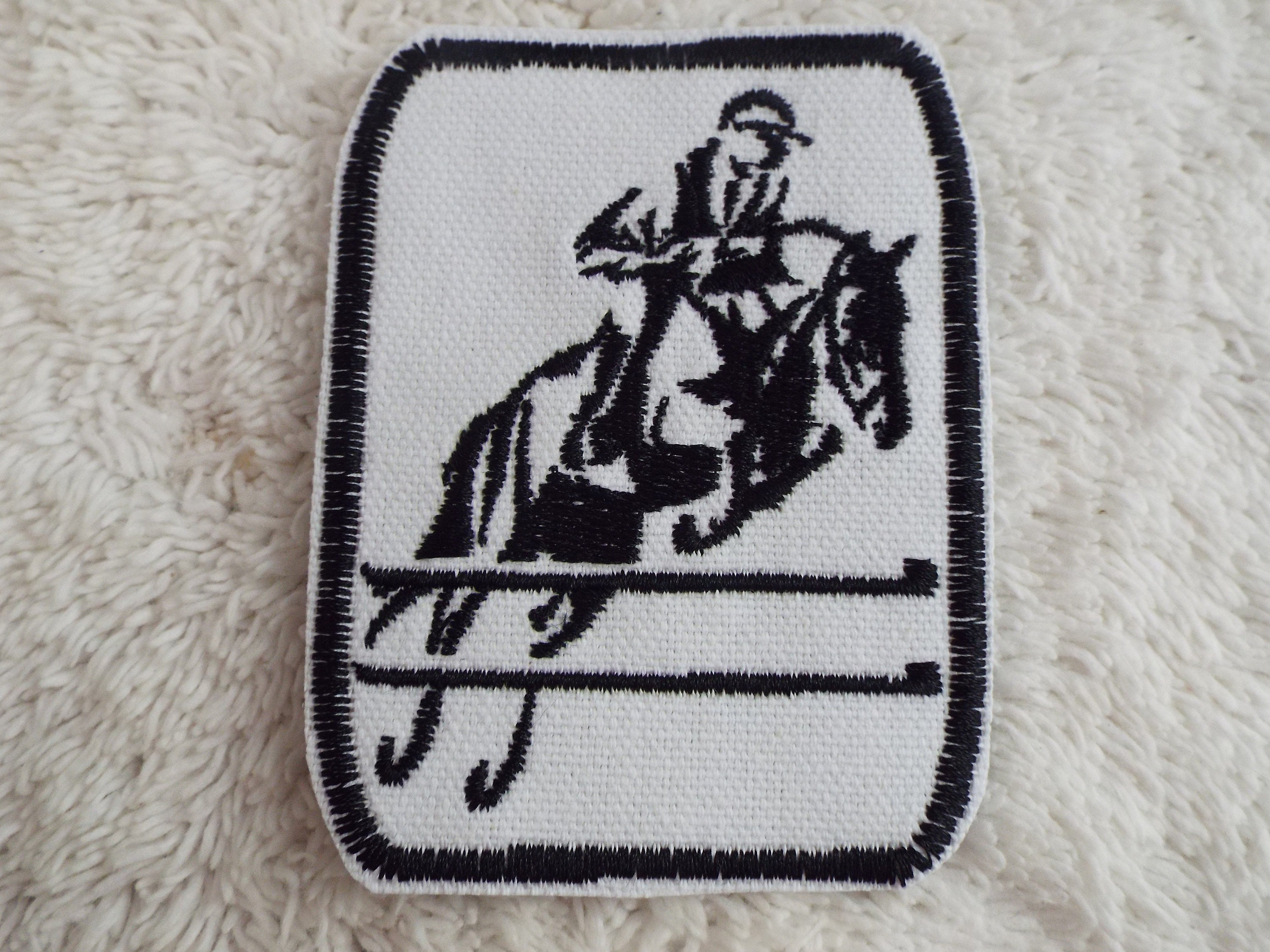 Equestrian Horse Jumping Embroidered Iron on Patch - Etsy
