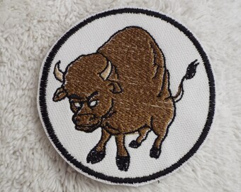 Brown Buffalo - American Bison - Iron on Applique - Embroidered Patch - 695394-A - Etsy