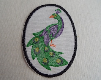 Peacock Scene Embroidered Iron On/sew Patch 6.8 - Etsy