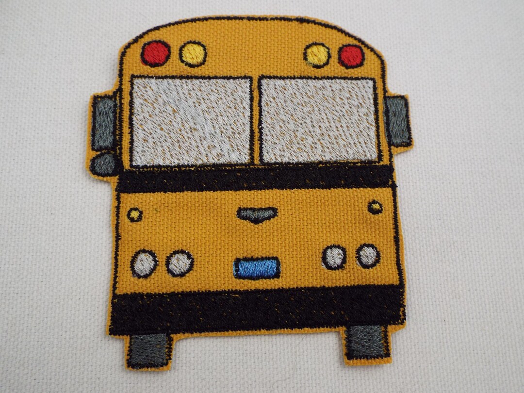 Yellow School Bus Embroidery Iron-on Patch - Etsy