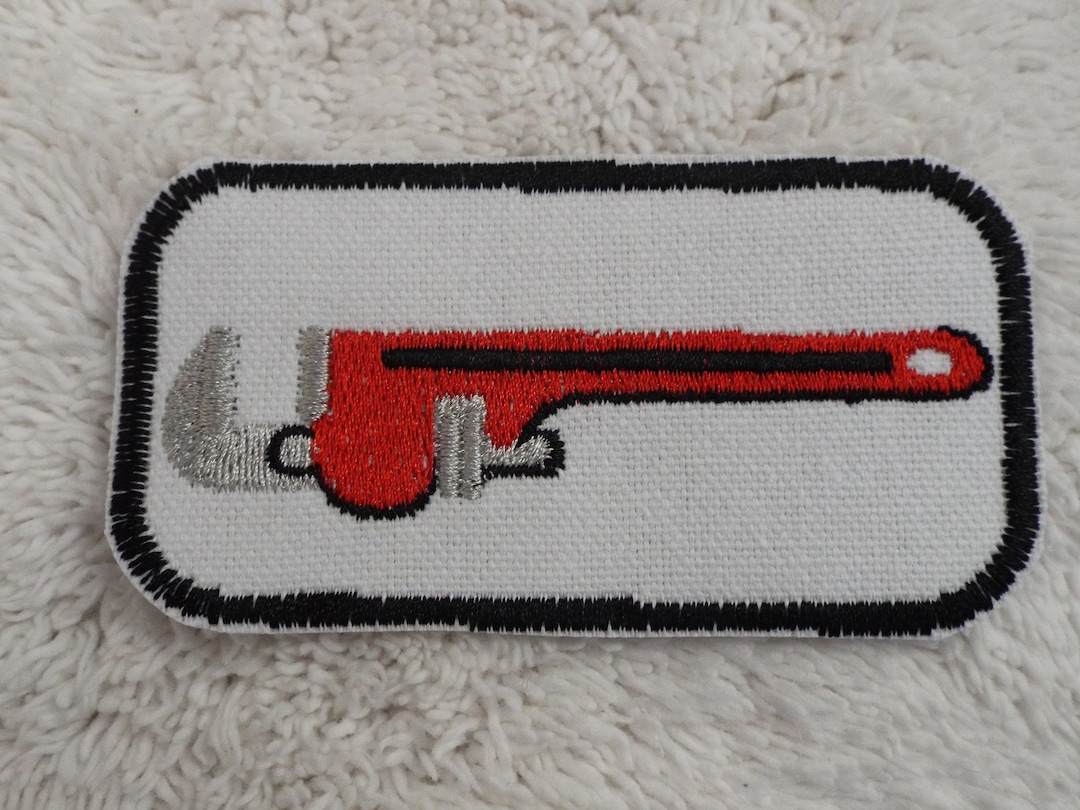 Plumber's Red Monkey Wrench Embroidered Iron on Patch - Etsy